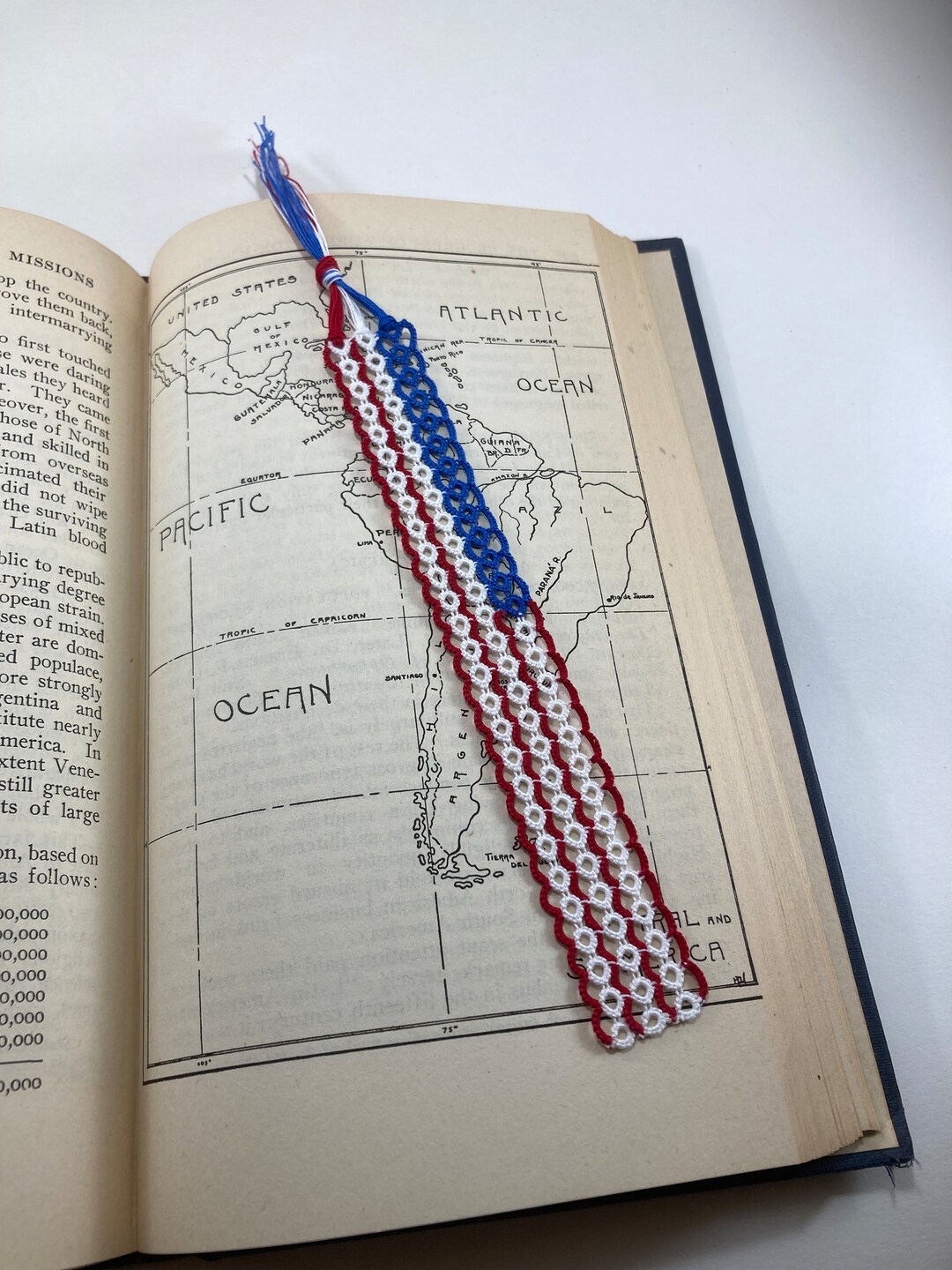 American Flag Bookmark - Tatted Lace - Etsy