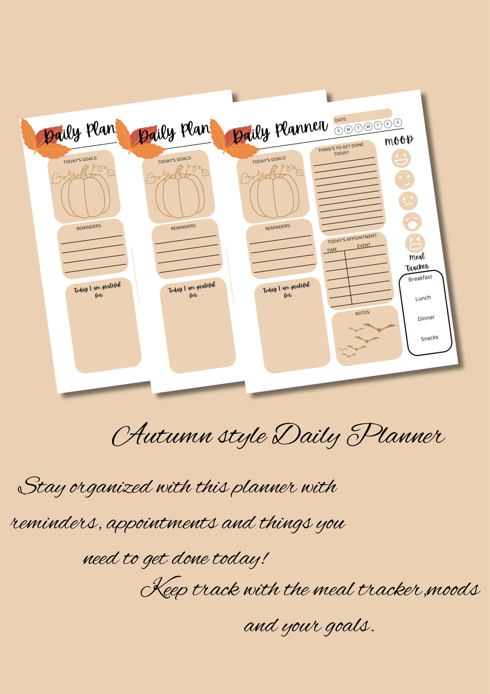 PRINTABLE DAILY PLANNER | Printable Productivity Day Planner for Work ...