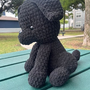 Crochet Labrador, Dog Plushie, Dog Crochet Plushie, Black Labrador Dog ...