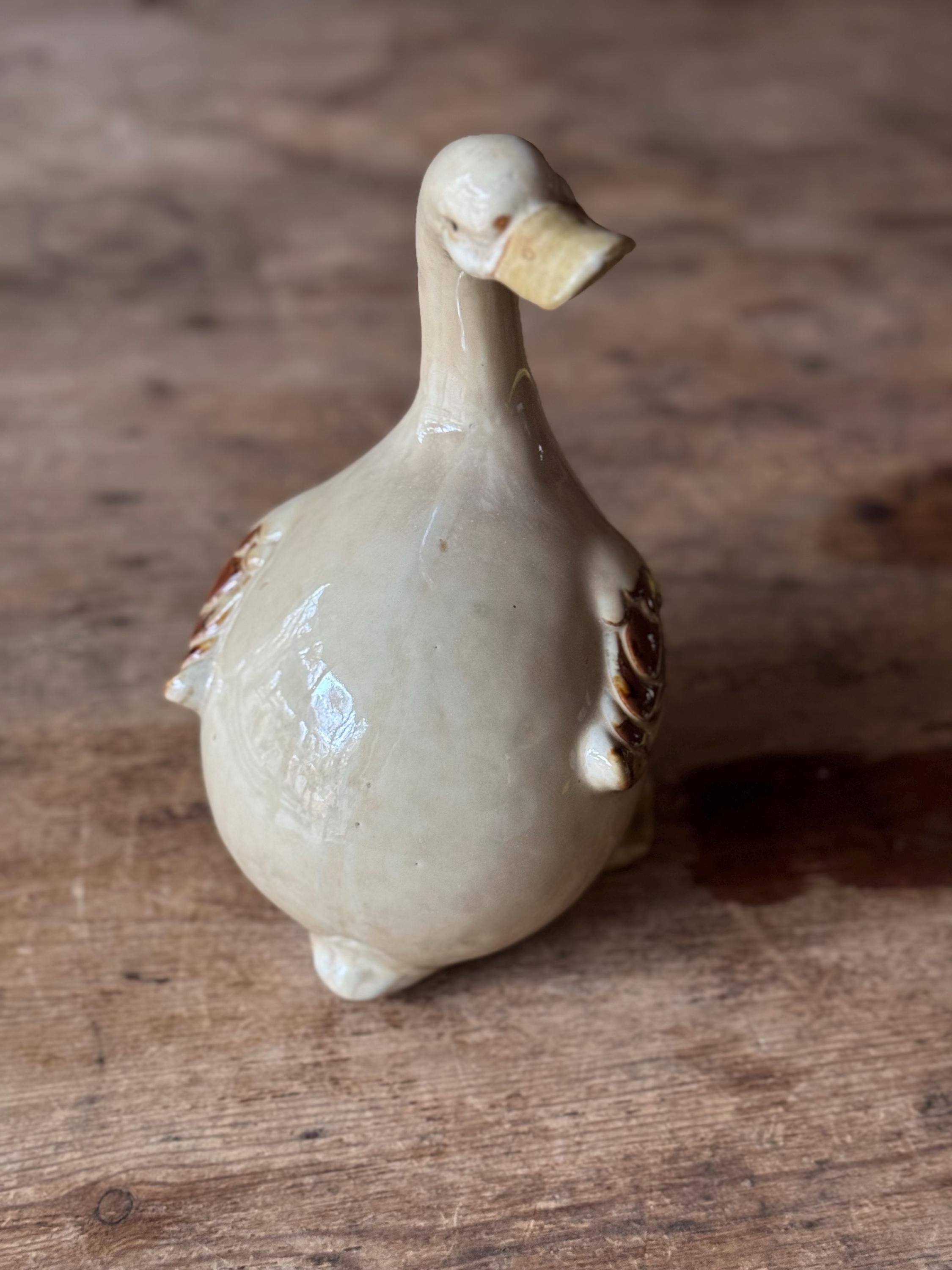 Cottage Core Farm Animals Beige/brown Ceramic Round Duck and Cow - Etsy