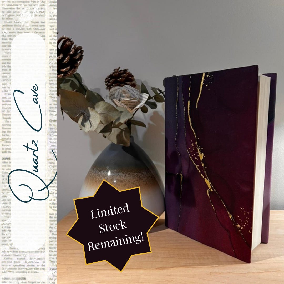 Quartz Cave Jacket, Bookclub Whimsy, Fabric Book Cover, Custom Book ...