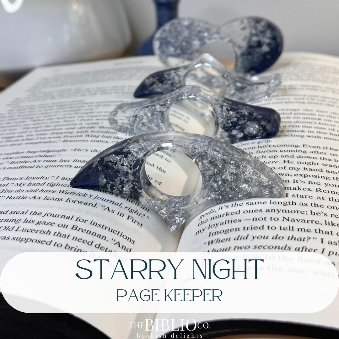 Starry Night Page Keeper: Silver Leaf & Blue Mica Book Reading Aid - Etsy