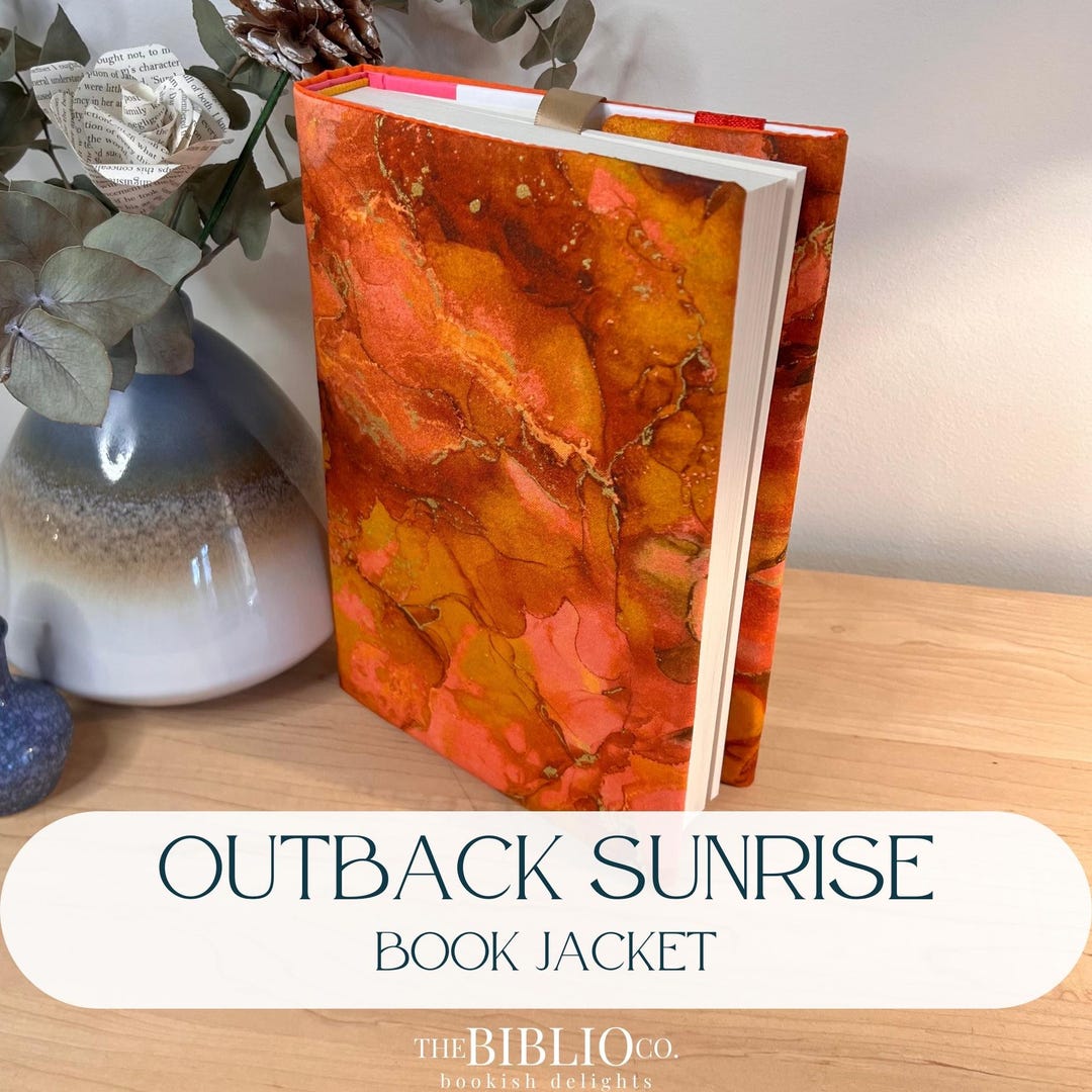 Outback Sunrise Book Jacket: Bright Peach & Orange Cotton Adjustable ...