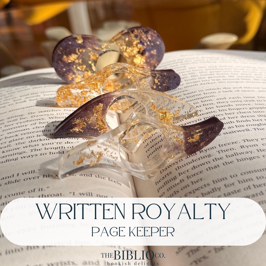 Written Royalty Page Keeper: Gold Leaf & Purple Mica Book Accessory ...