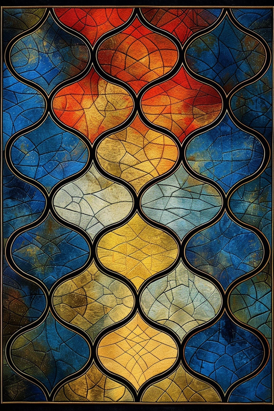 Persian Geometric Artistry Glass Patterns Digital Prints Limited ...