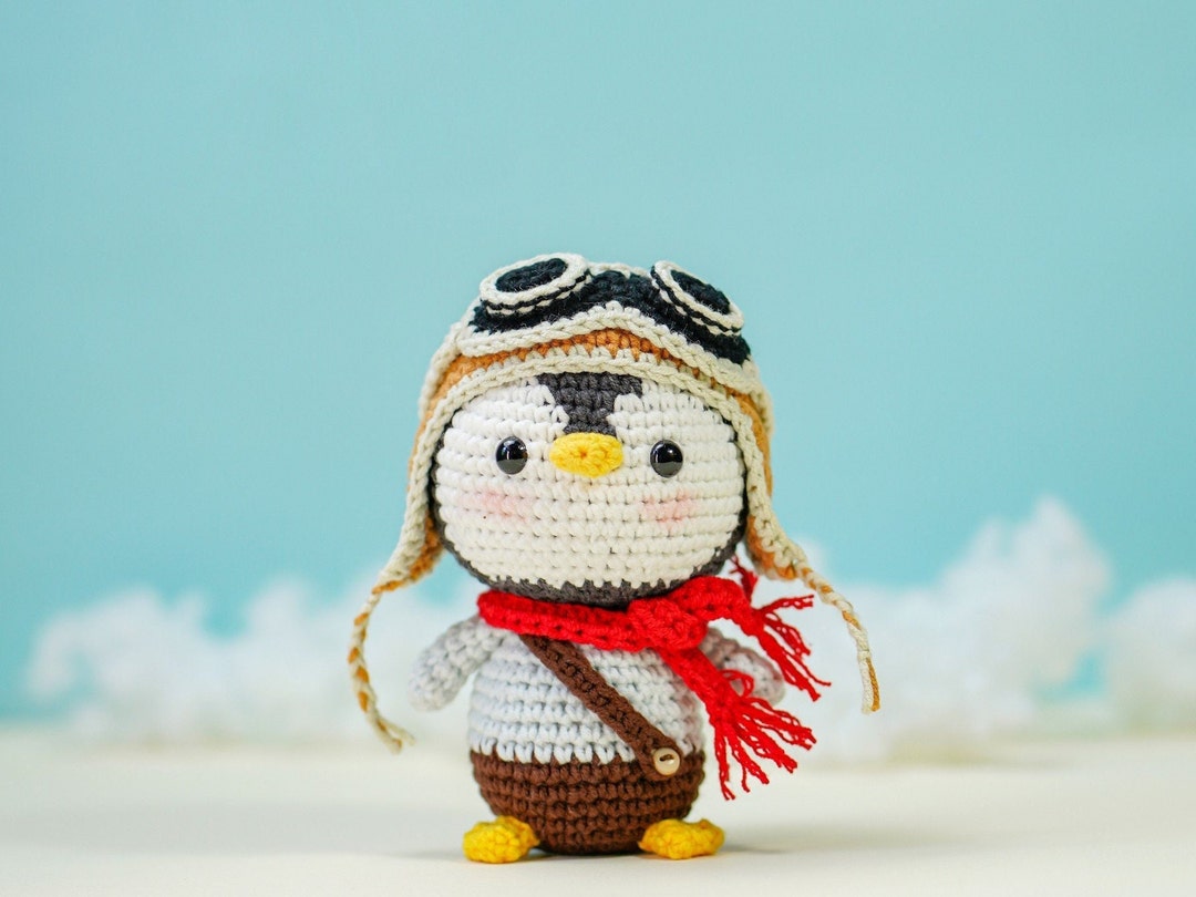 Pilot Penguin Crochet Pattern, Tutorial PDF in English Pilot Penguin ...