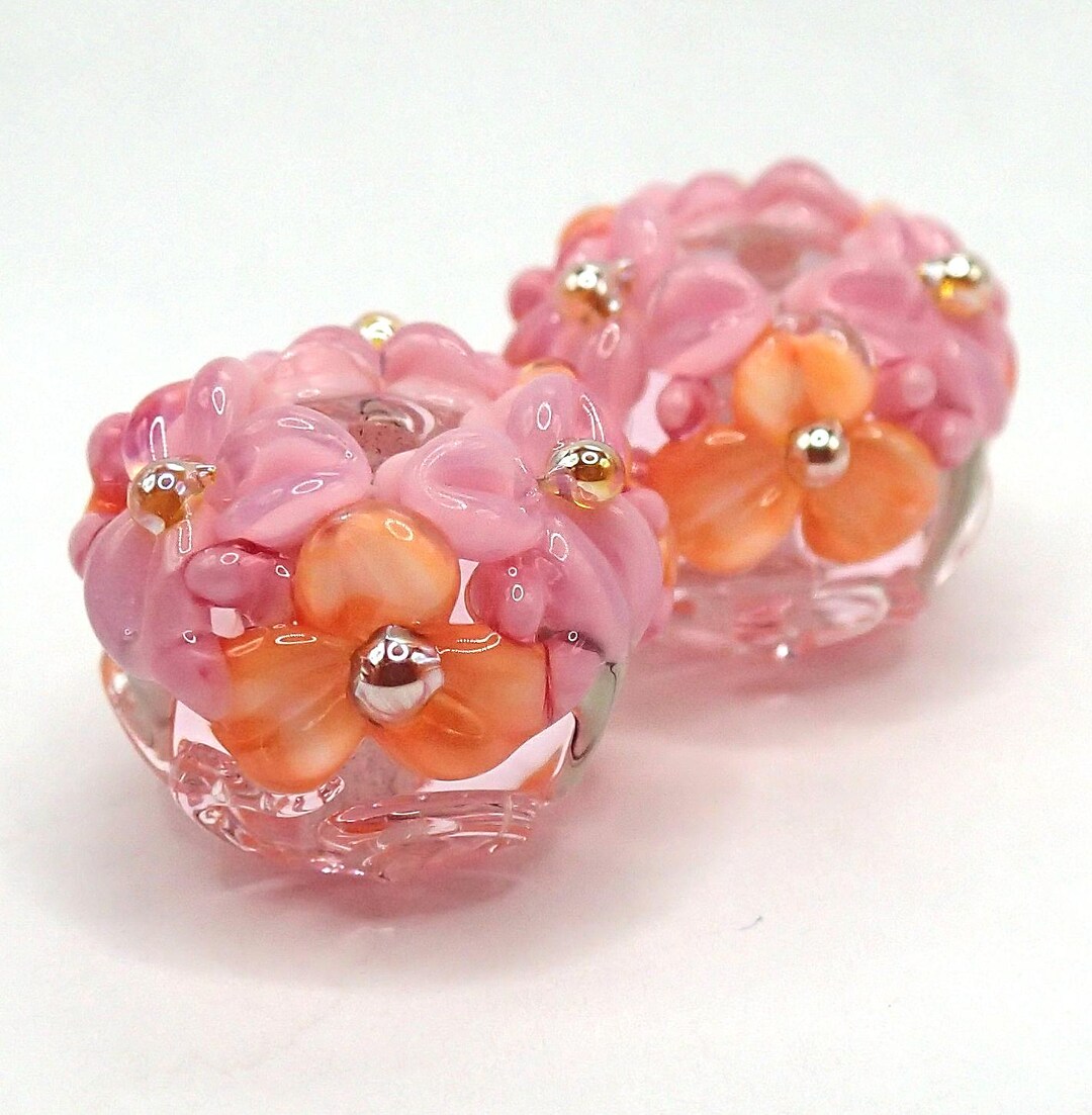Raspberry Peach Gilded Sparkle Rounds - Etsy