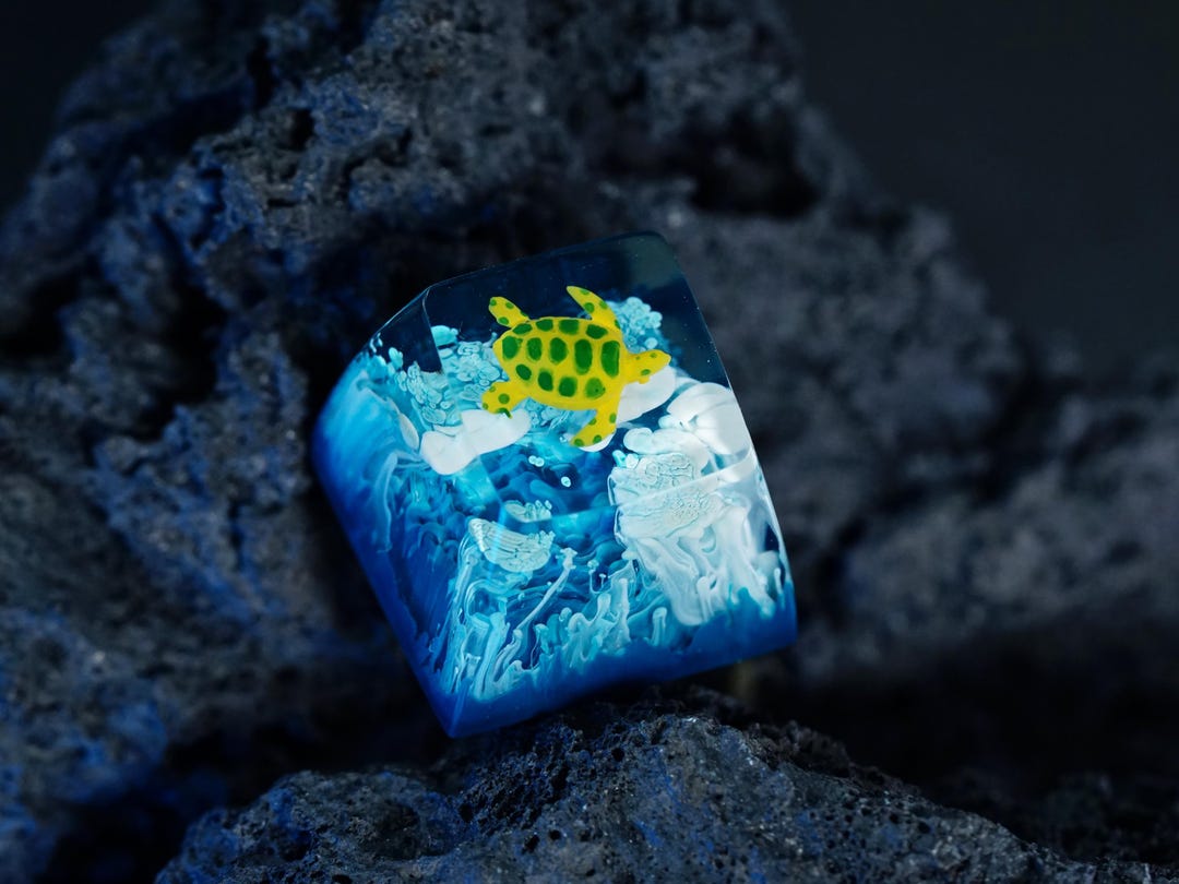 50% OFF Turtle Artisan Keycap, Ocean & Jellyfish Theme for MX Cherry ...