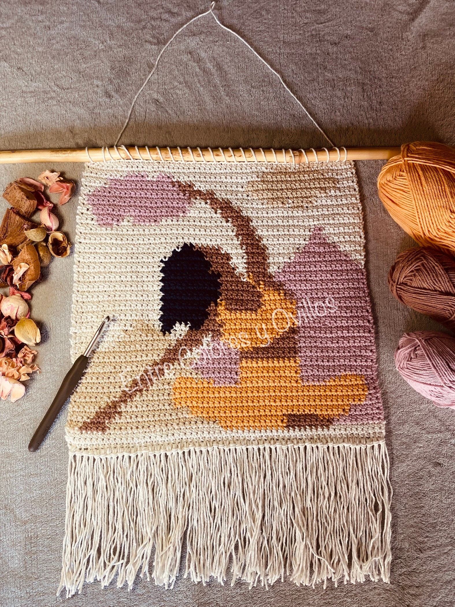 CROCHET PATTERN, Crochet Tapestry Pattern With a Girl Doing Yoga ...