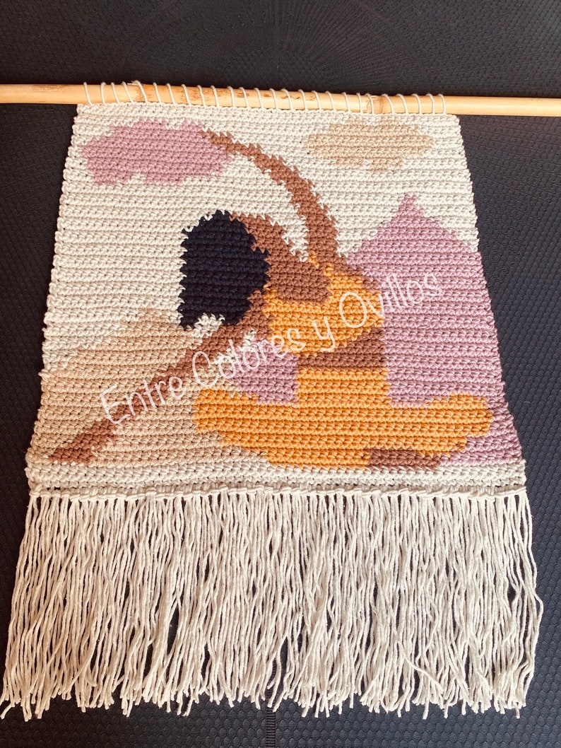 CROCHET PATTERN, Crochet Tapestry Pattern With a Girl Doing Yoga ...