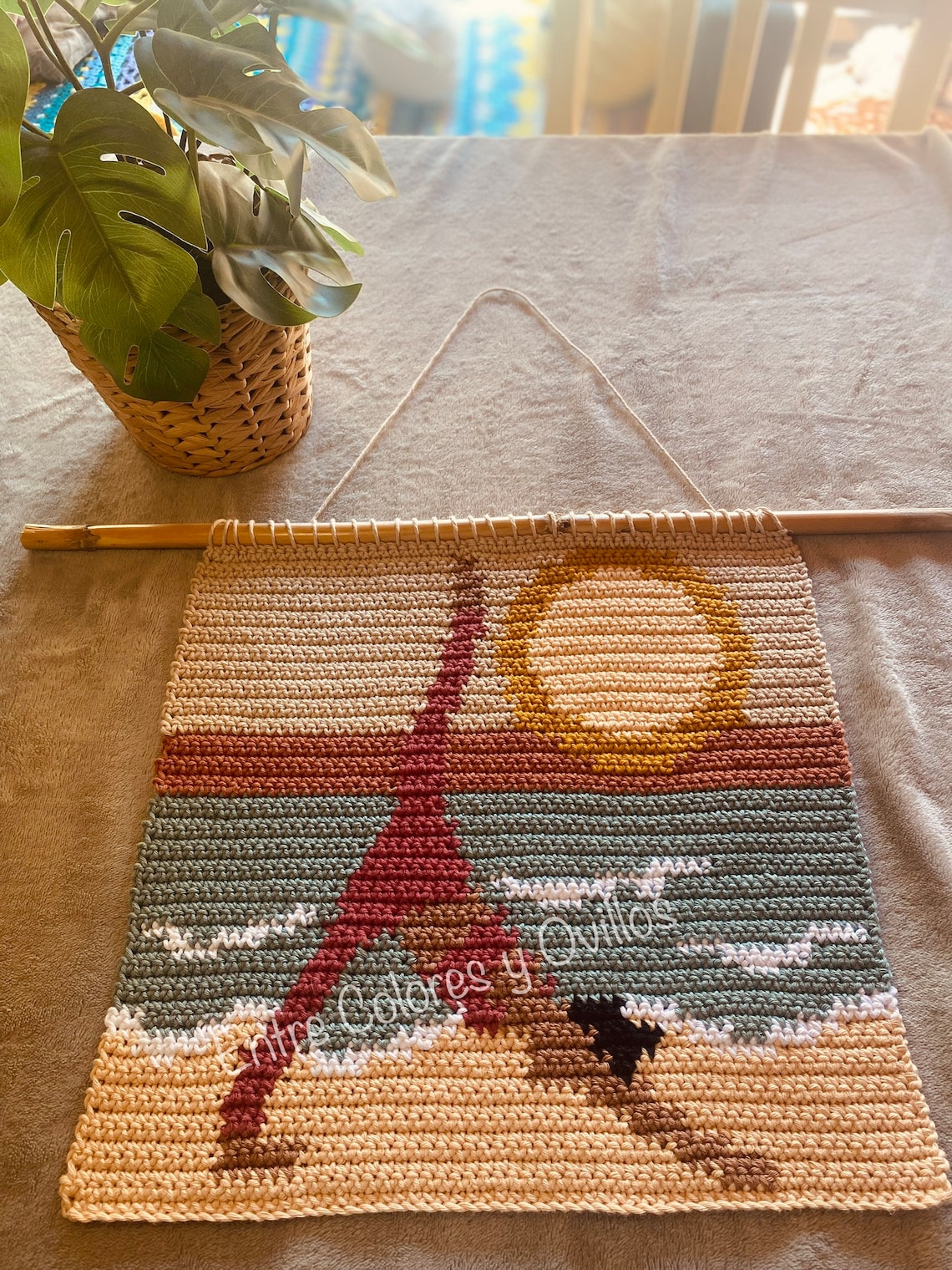 CROCHET PATTERN, Crochet Tapestry Pattern With Girl Doing Yoga on the ...