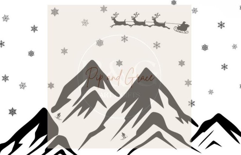 Snowscape Window Stencil Design Design for Cricut Window Fake Snow ...