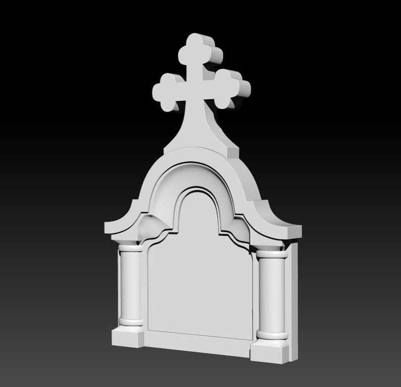 Tombstone Arch D STL Model for CNC Router, Headstone Stl Files, 3D ...
