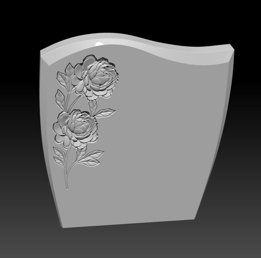 Tombstone With Flowers, 3D STL Model for CNC Router, Headstone Stl ...