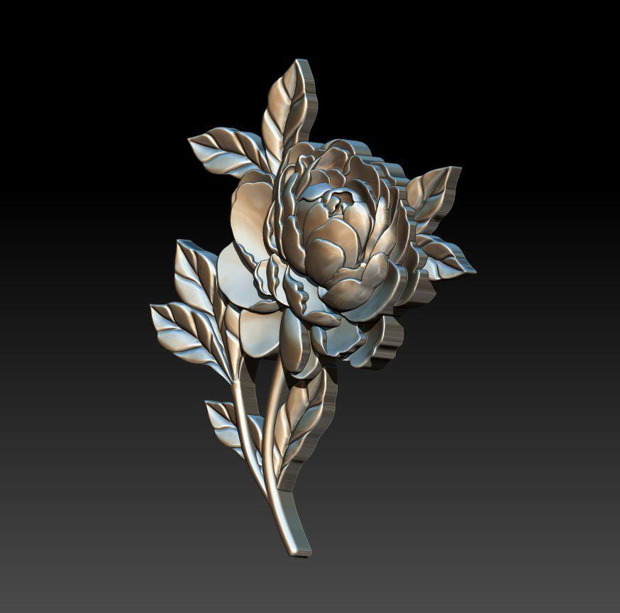 Pion Flower, 3D Model STL File, 3d Print Files, CNC File, 3d Cnc Model ...