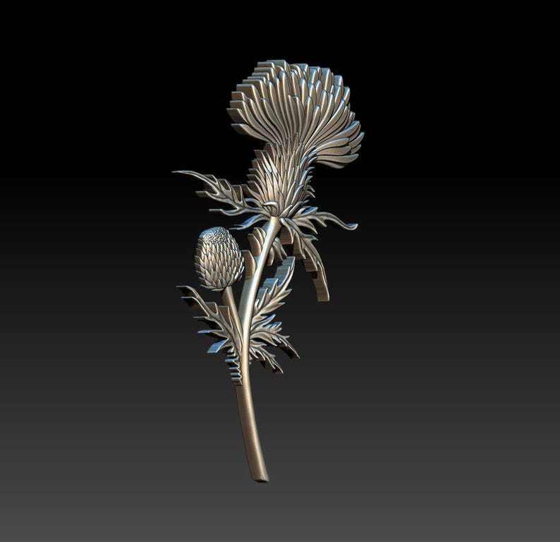Flower Thistle, 3D Model STL File, 3d Print Files, CNC File, 3d Cnc ...
