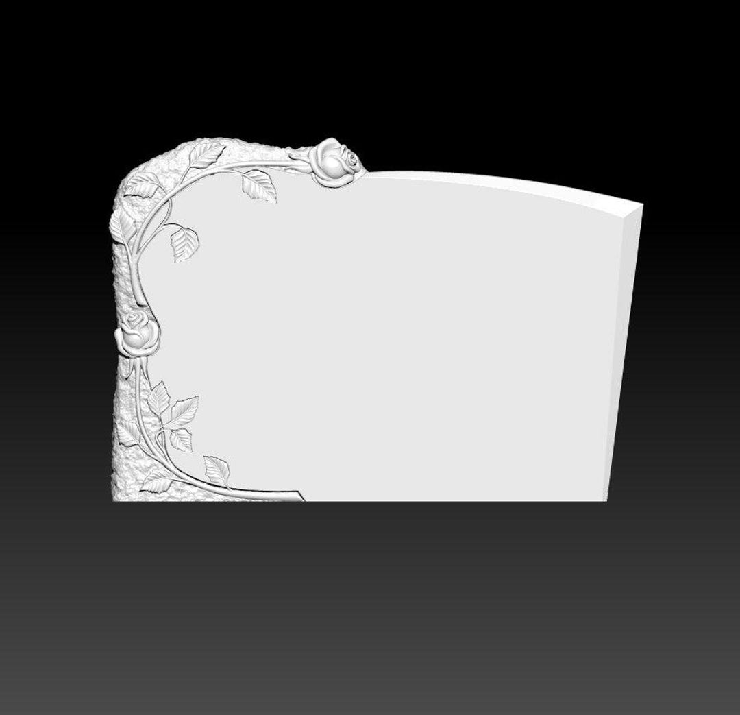 Tombstone Roses, 3D STL Model for CNC Router, Headstone Stl Files, 3D ...