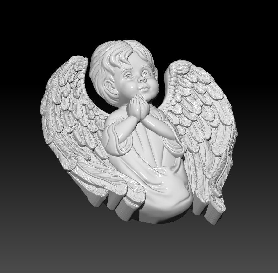 Angel Praying, 3D STL Model for CNC Router, Engraver, Aspire, Vectric ...