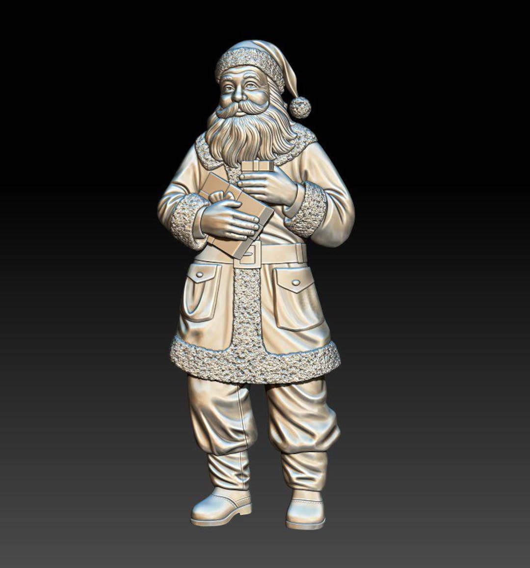 Santa Claus, 3D Model STL File, Bas-relief for CNC Router, Mold for 3D ...