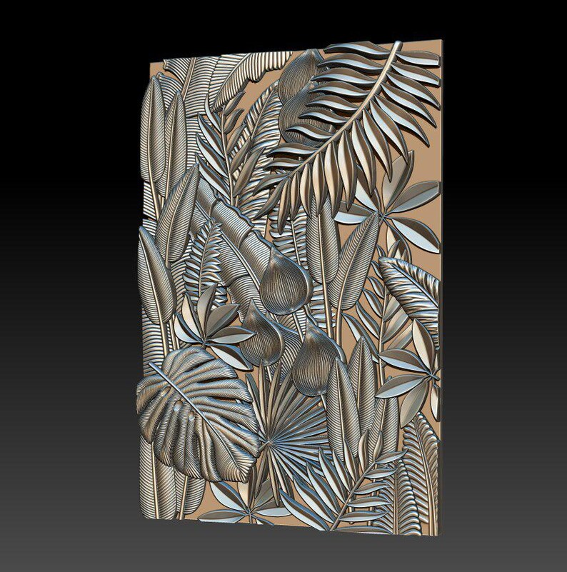 Jungle Leaves Panel, 3D MODEL STL File, CNC Router, Engraver, Aspire ...