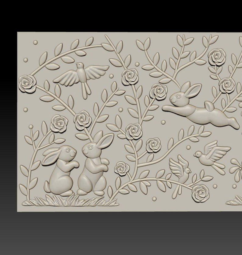 Rabbits 3D Model STL File, CNC File, 3d Cnc Model, Cnc Router Files ...