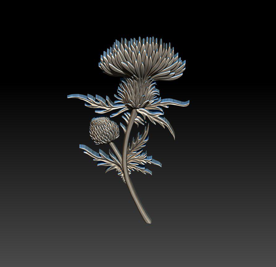 Flower Thistle, 3D Model STL File, 3d Print Files, CNC File, 3d Cnc ...