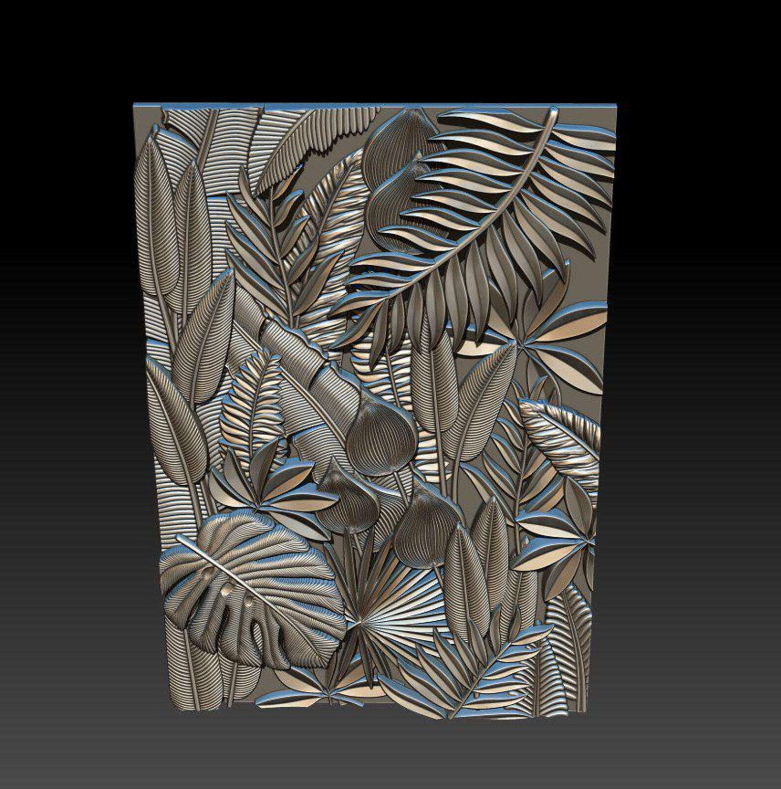 Jungle Leaves Panel, 3D MODEL STL File, CNC Router, Engraver, Aspire ...