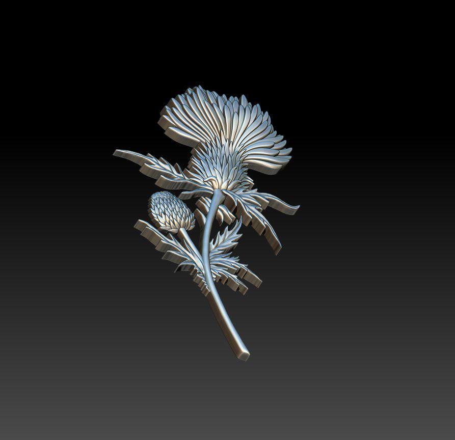 Flower Thistle, 3D Model STL File, 3d Print Files, CNC File, 3d Cnc ...