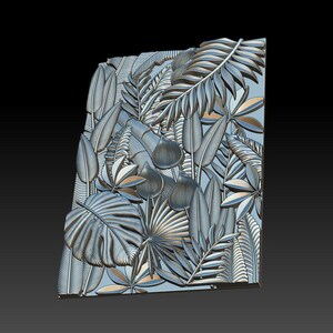 Jungle Leaves Panel, 3D MODEL STL File, CNC Router, Engraver, Aspire ...