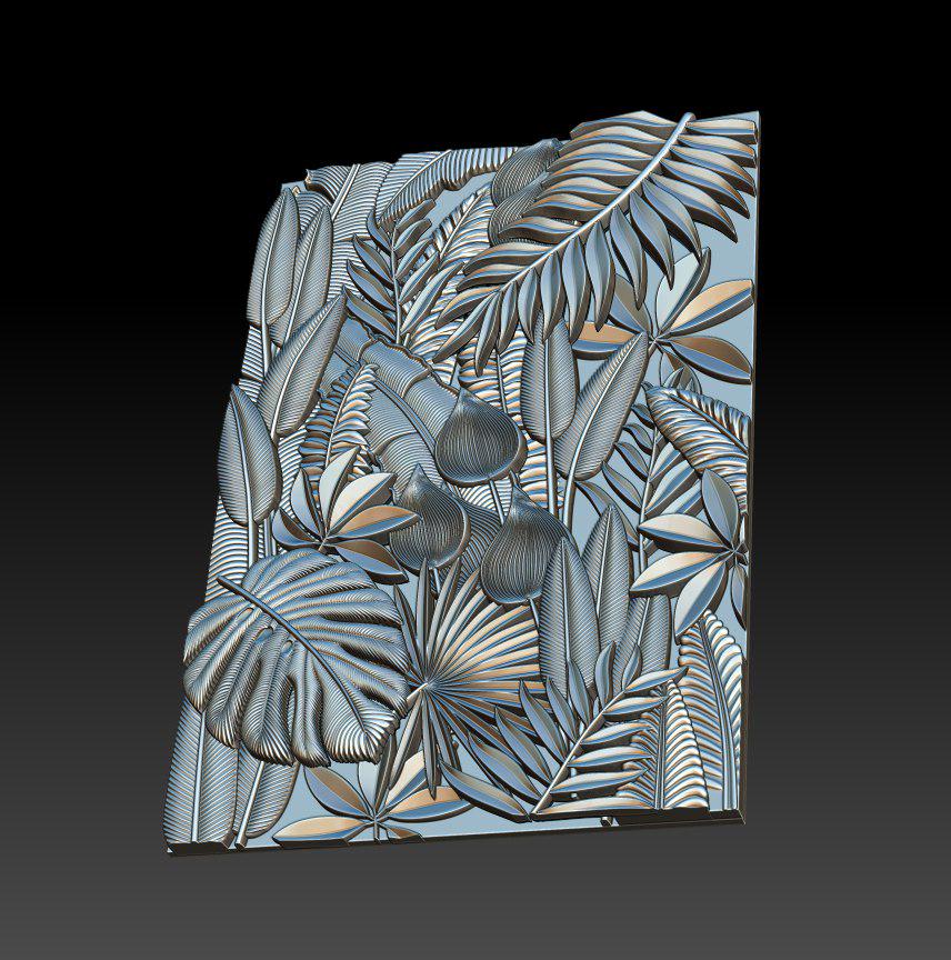 Jungle Leaves Panel, 3D MODEL STL File, CNC Router, Engraver, Aspire ...