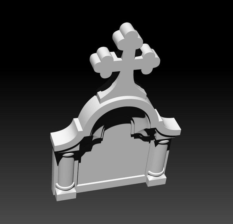 Tombstone Arch D STL Model for CNC Router, Headstone Stl Files, 3D ...