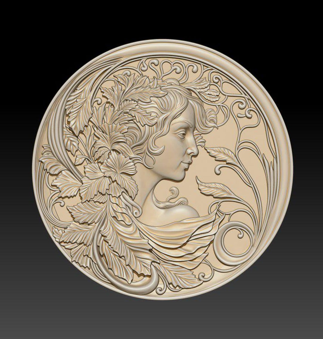 Girl's Profile, 3D Model STL File, 3d Print Files, CNC File, 3d Cnc ...