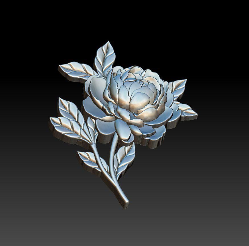 Pion Flower, 3D Model STL File, 3d Print Files, CNC File, 3d Cnc Model ...