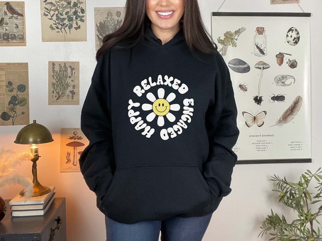 Happy Relaxed Engaged Hooded Sweatshirt, BCBA Hoodie, RBT Sweatshirt ...