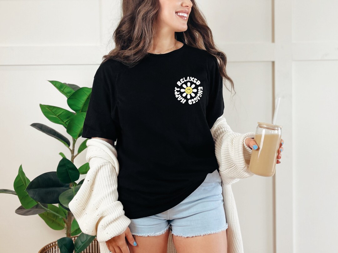 Happy Relaxed Engaged T-shirt, BCBA Shirt, RBT Shirt, ABA Shirt Floral ...