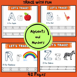 Printable Alphabets and Numbers Tracing Worksheets Pre-k and ...