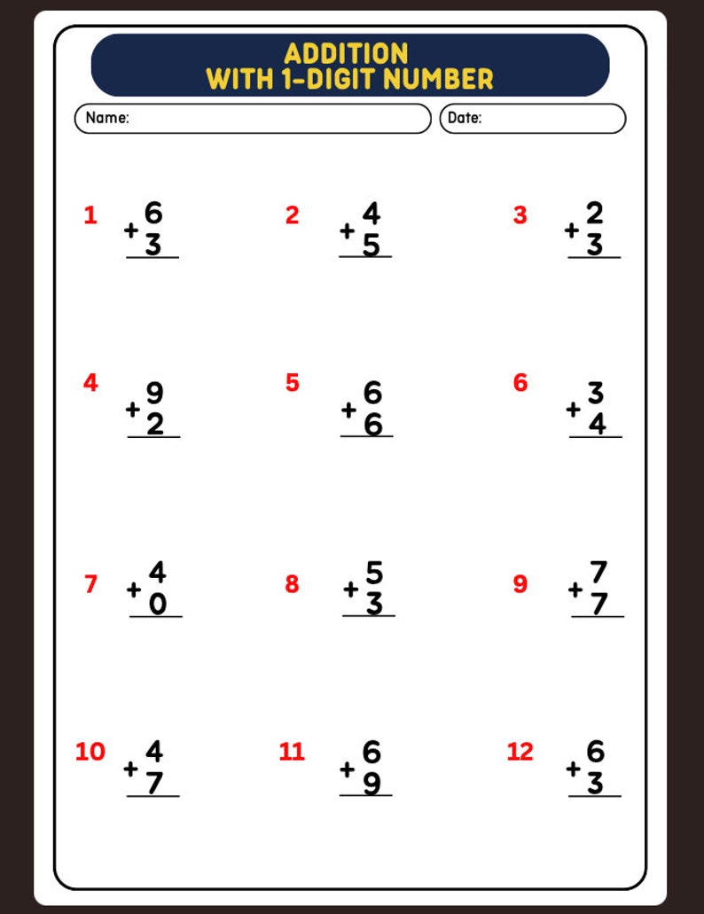 Math Printable Addition & Subtraction Worksheets With Answers, Grade 1 ...