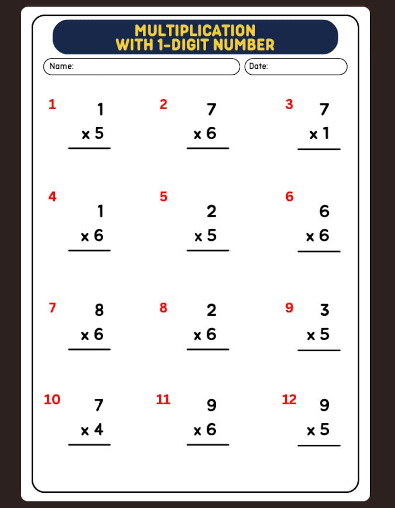 Math Printable Multiplication and Division With Answers, Grade 1 & 2 ...