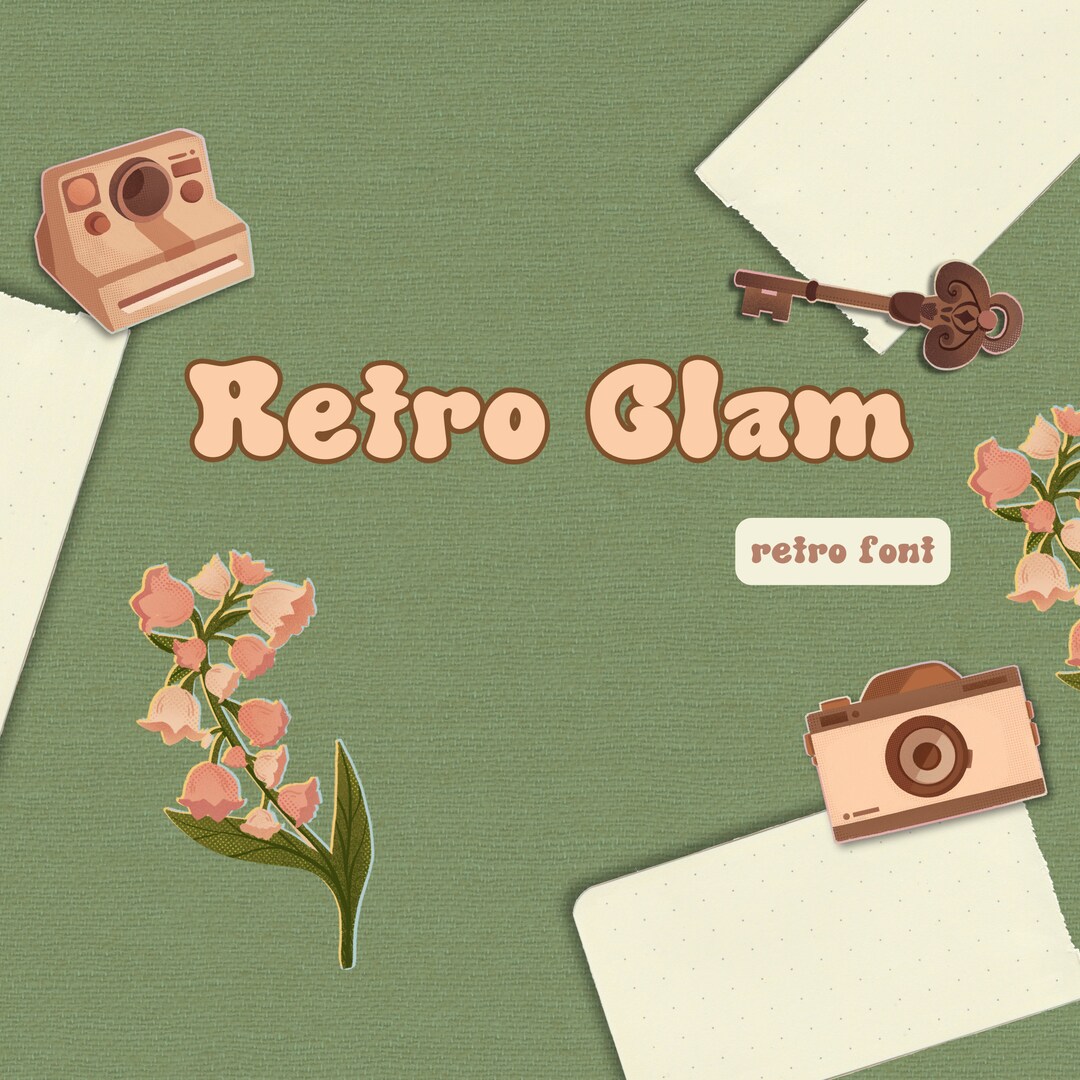 Retro Glam Font,retro Font, Groovy Font, Boho, Bubbly Font, Shadow Font ...