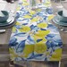Amalfi Coast Yellow Lemons and Blue Flowers Cloth Table Runner ...