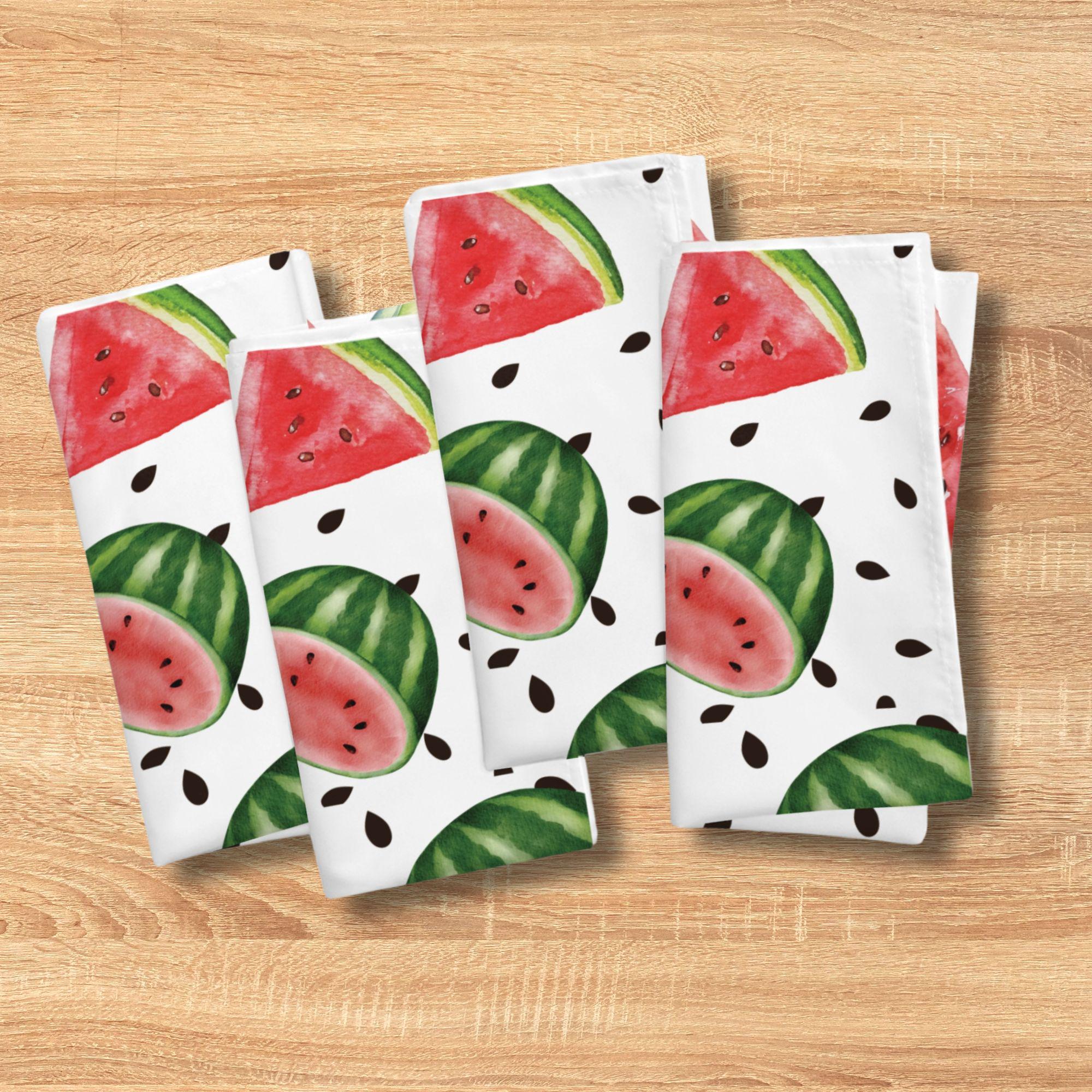 Watermelon Slices Cloth Table Linens, Novelty Garden Fruit Home Décor ...