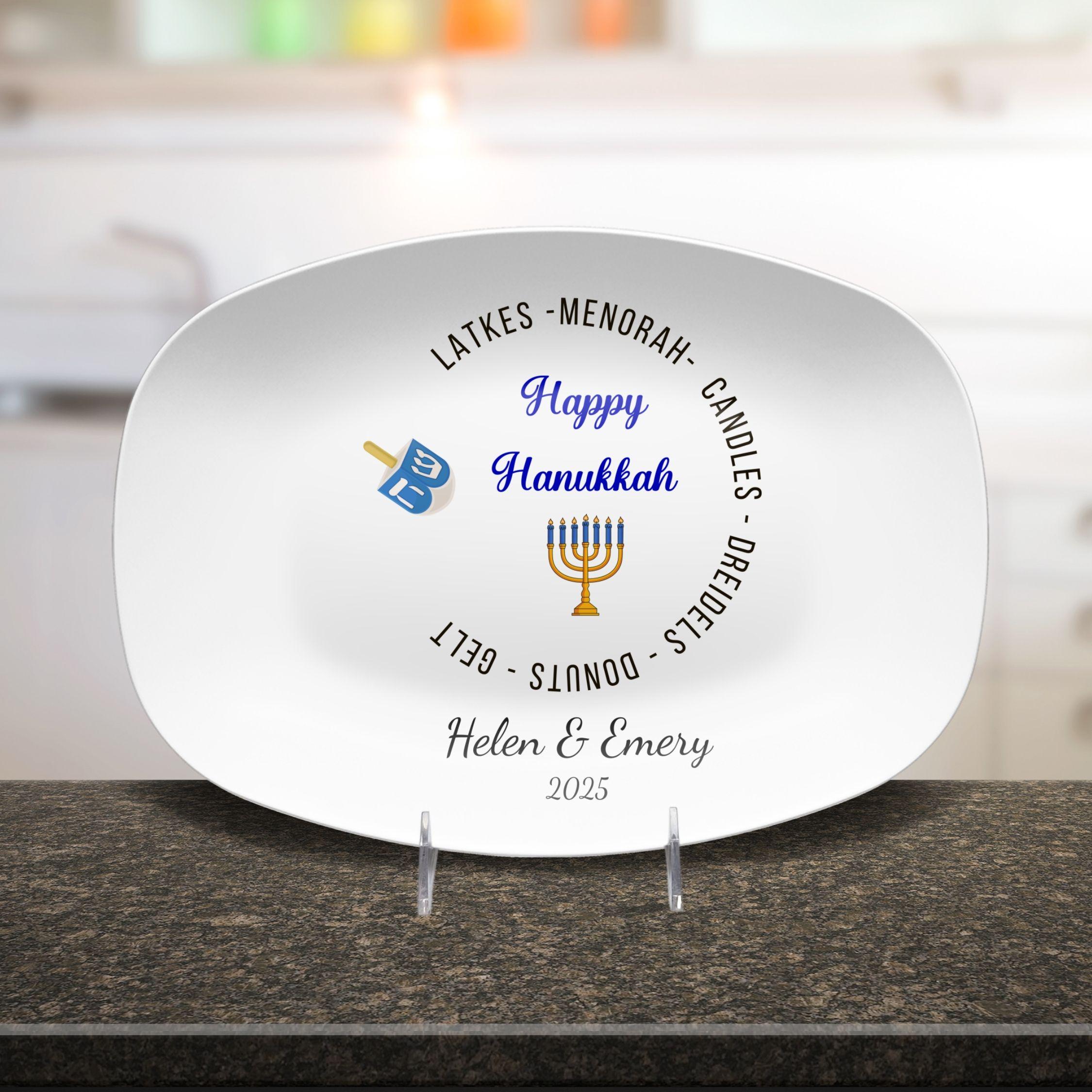 Hanukkah Personalized Retro Vintage Style Serving Plates or Platters ...