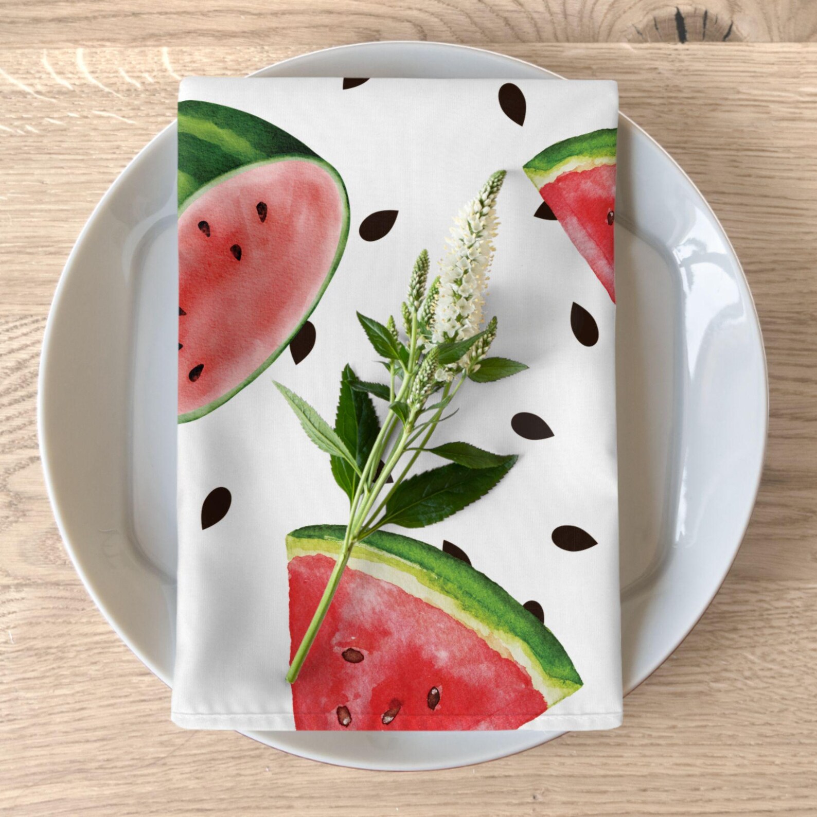 Watermelon Slices Cloth Table Linens, Novelty Garden Fruit Home Décor ...