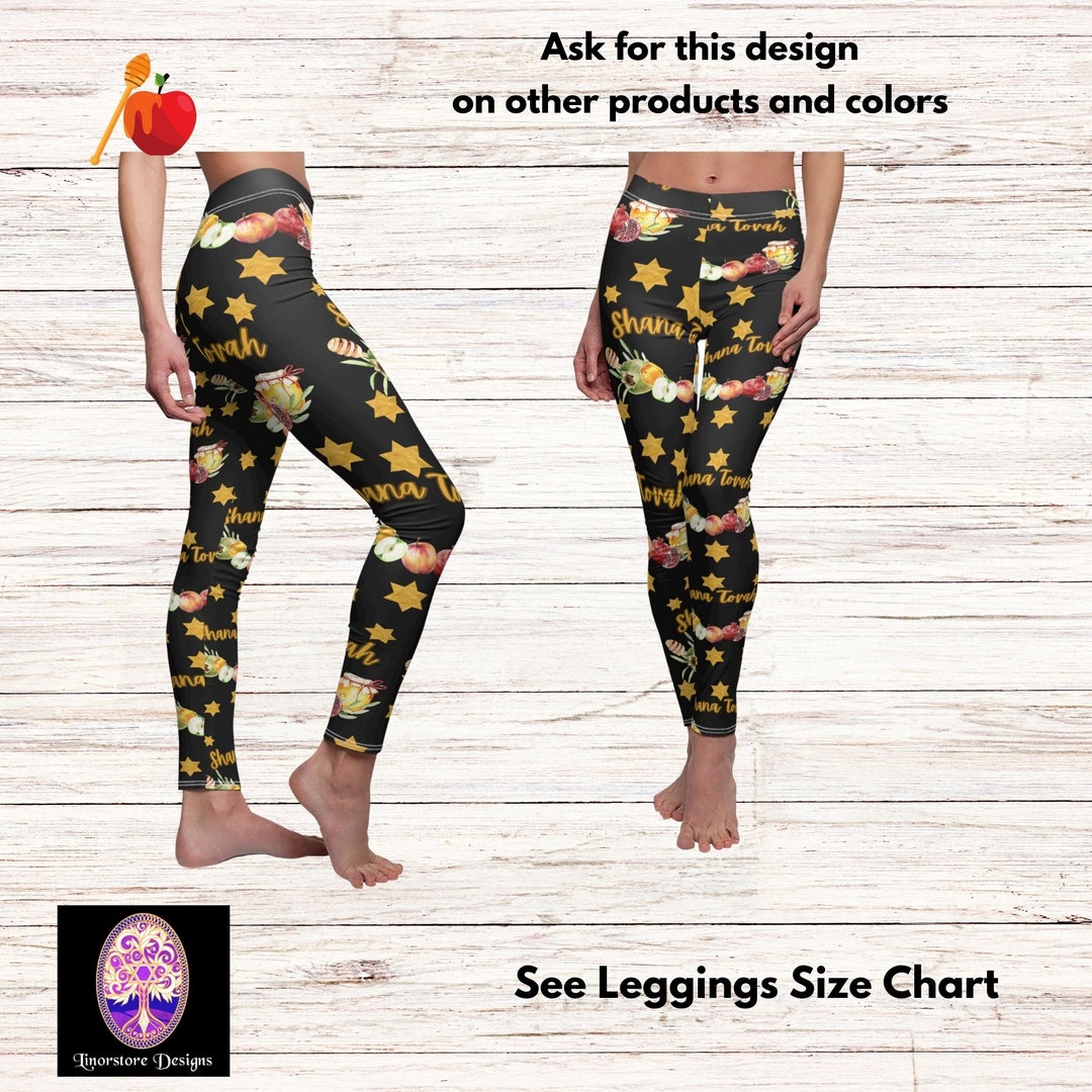 Leggings Rosh Hashanah Black Jewish Holidays Workout - Etsy