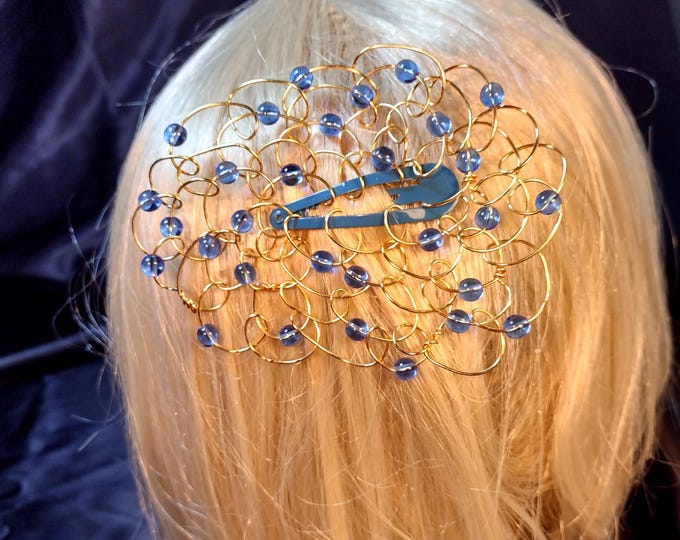 Mini Kippah, Gold Barrette, Womens Kippot, Beaded Wire Kippah, Yarmulke ...