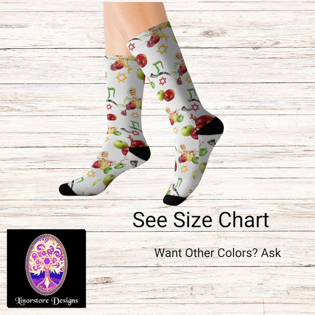 Rosh Hashanah Socks, Jewish New Year, Stocking, Novelty, Jewish Gifts ...