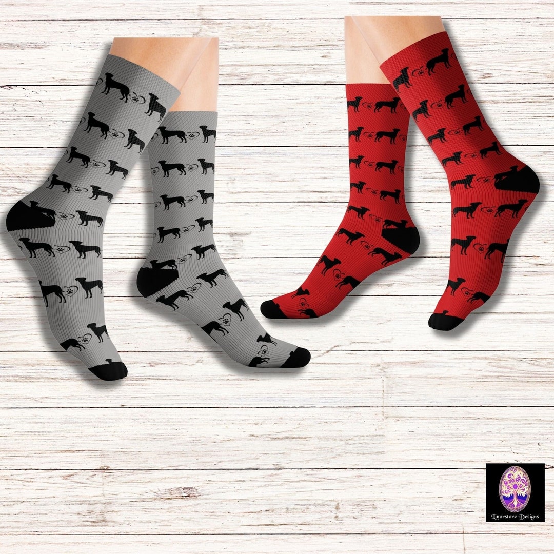 Fun Novelty Black Dog Lovers Socks, Black Dog Socks, Dog Lovers Socks ...