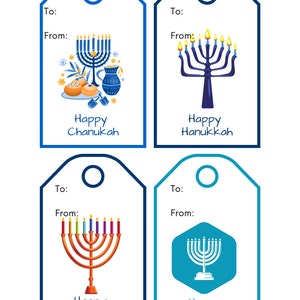16 Printable Hanukkah Gift Tags, Digital Downloads, Chanukkah Gifts ...