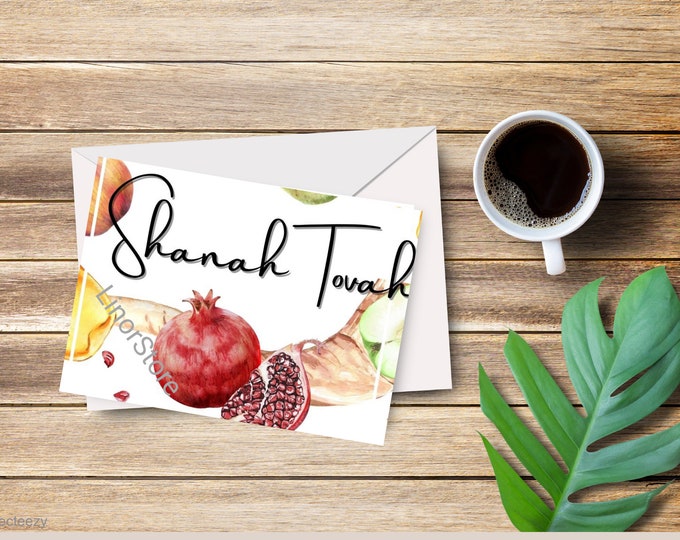 4 Shana Tovah Folded Coloring Greeting Cards-haleluya Faith Menorah ...