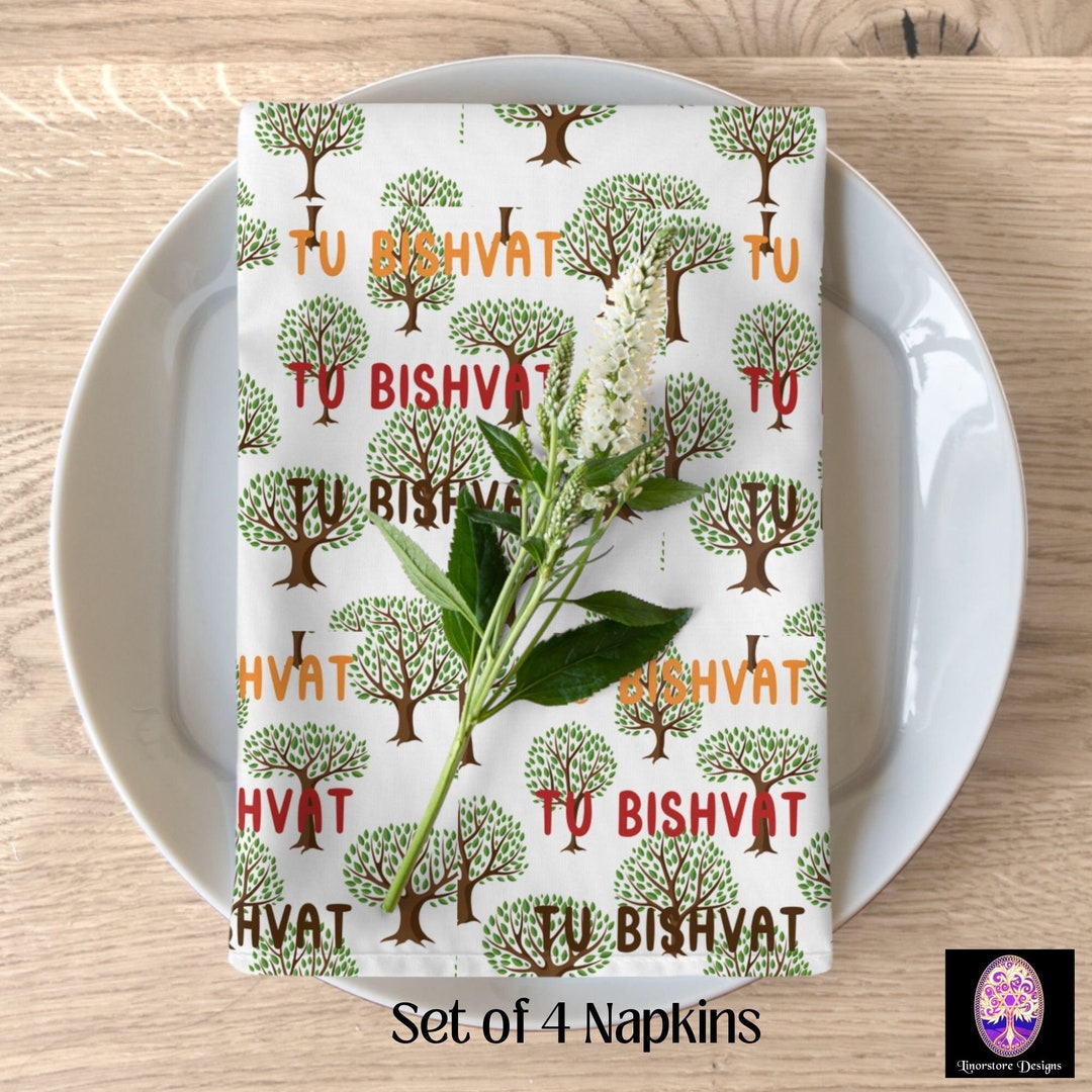 Tu Bishvat Linens, Jewish New Year for Trees Seder, Jewish Holiday ...